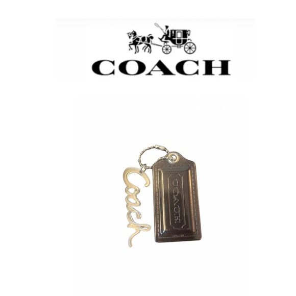 Coach | Accessories | Coach Clear Script Black Transparent Hangtag ...